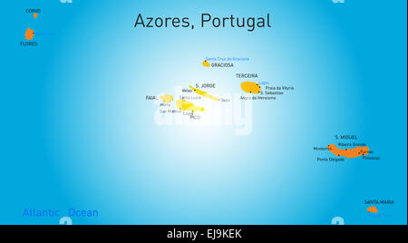 Map of Terceira Stock Photo - Alamy