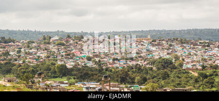 Aerial view of the city of Harar, Ethiopia, with the fortified historic ...