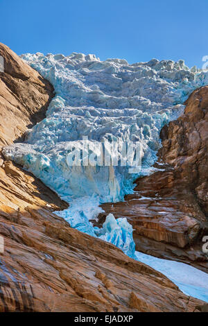 Briksdal Glacier Norway River In Valley Stock Photo - Alamy