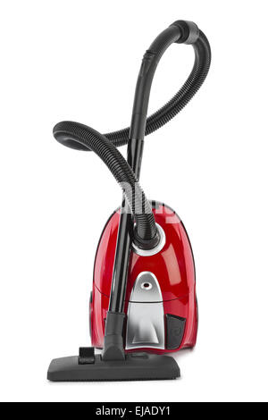 Modern red vacuum cleaner isolated on white Stock Photo - Alamy