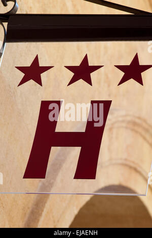 Three star Hotel sign in Turckheim Alsace, France Stock Photo - Alamy