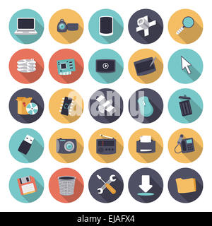 Flat design icons for technology and devices Stock Photo - Alamy