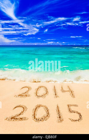 Numbers 2014 on beach Stock Photo - Alamy