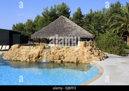 Bar in hotel pool Porto Carras Meliton Stock Photo - Alamy