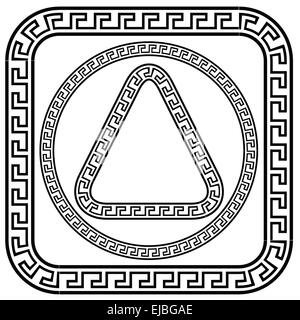 Classical Greek meander, circle frame, made of seamless meander pattern ...