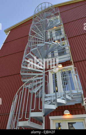Fire escape stairs on a high rise, New York City, USA, North America ...
