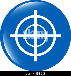 target icon blue glass, isolated on white background Stock Photo - Alamy