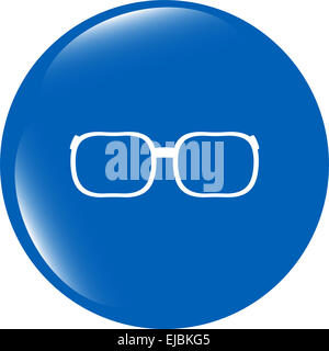glasses sign icon. Eyeglass frame symbol. web shiny button Stock Photo ...