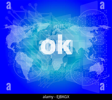 ok text on digital touch screen - social concept Stock Photo - Alamy