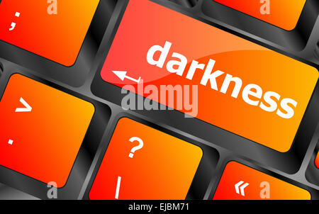 darkness word on keyboard key, notebook computer button Stock Photo - Alamy