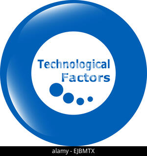 technological factors web button, icon isolated on white Stock Photo ...
