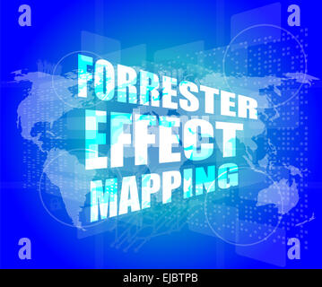 Management concept: forrester effect mapping words on digital screen ...