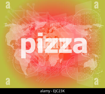 pizza, hi-tech background, digital business touch screen Stock Photo ...