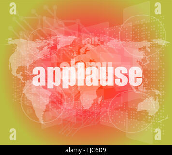 business concept: applause words on digital screen, 3d Stock Photo - Alamy