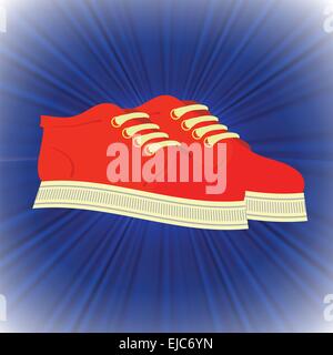 Drawing of a red flat shoes Stock Photo - Alamy