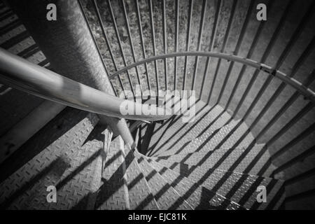 old rusty railing spiral staircase Stock Photo - Alamy