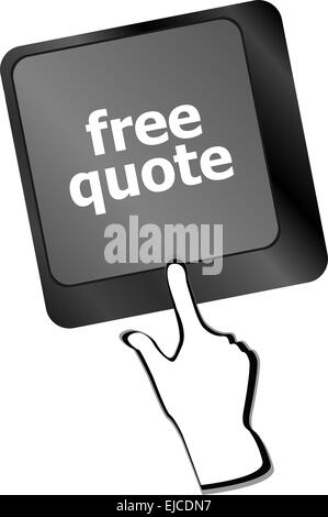 Keyboard with free quote button, business concept Stock Photo - Alamy
