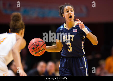 March 23, 2015: Brianna Kiesel #3 of the Pittsburgh Panthers brings the ...