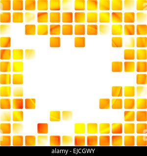 Yellow tech squares on white background Stock Photo - Alamy