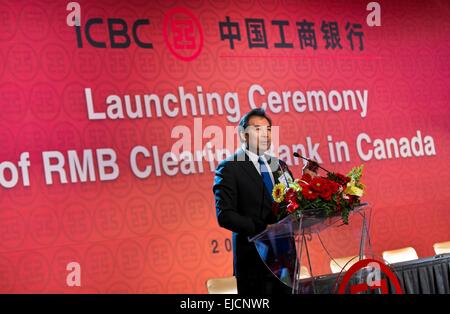 Toronto. 23rd Mar, 2015. China's ICBC Vice President Gu Shu addresses ...