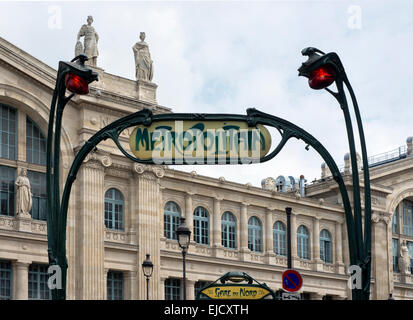Decorative Metro subway sign in Paris, France Stock Photo - Alamy