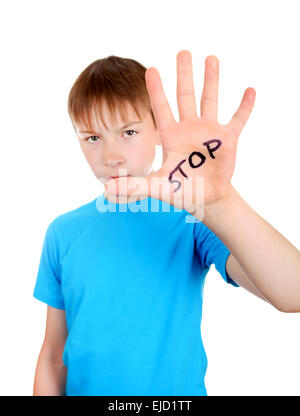 Kid with Refusal Gesture Stock Photo - Alamy