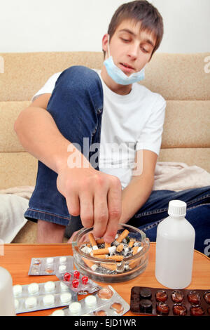 Sick Person smoking Stock Photo - Alamy