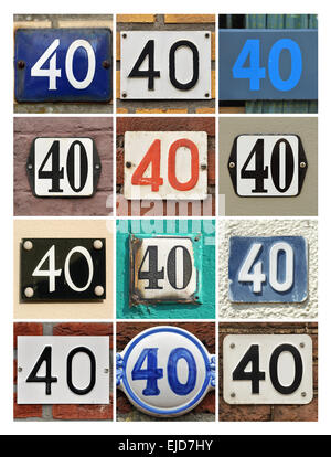 Collage of House Numbers Forty-four Stock Photo - Alamy