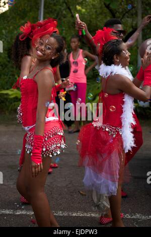 Creole procession at the Carnaval International de Victoria in ...