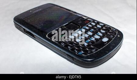 Old "QWERTY" board Nokia mobile phone on a plain background Stock Photo ...