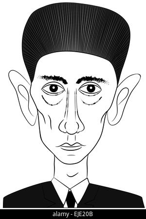 Franz Kafka cartoon character. Vector Illustration. Kids History ...