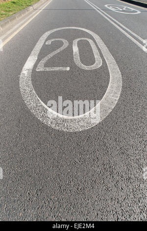 20mph speed limit road marking in isleworth, west london, england Stock ...