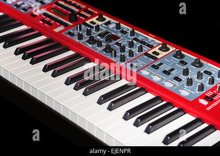 Modern Red Synthesizer close up Stock Photo - Alamy