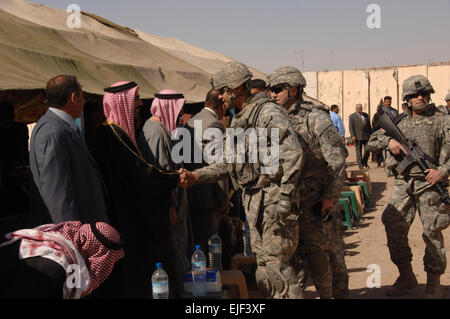 Leaders of the U.S. Army 2nd Cavalry Regiment and leaders with ...