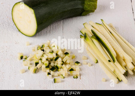 Courgette / Zucchini Chopped Cubes in Glass Bowl. Organic Food Stock ...
