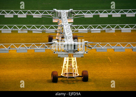 Mobile lighting rig system for growing grass and lawn in empty a ...