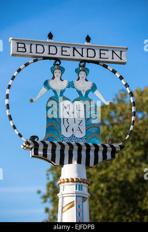 The Village Sign Biddenden Kent England Stock Photo - Alamy
