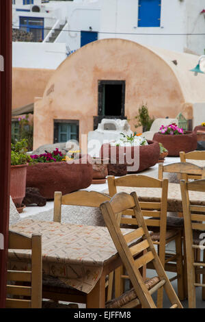 Greece, Island of Santorini: the town of Finikia, clinging to the top ...