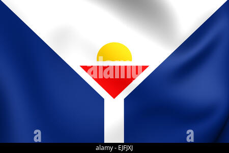 Flag of Saint Martin. 3D Waving flag design. The Caribbean national ...