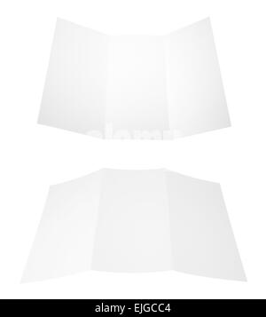 Office set with white sheets of paper, cup of coffee, watch and ...