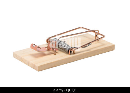Classic spring mouse trap made with copper parts and a gray steel ...