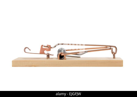 Classic spring mouse trap made with copper parts and a gray steel ...