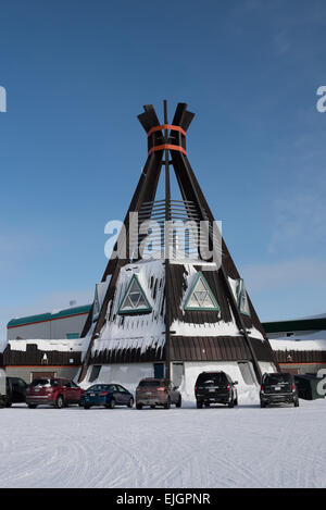 The "mitchuap" building (Cree word for Tepee) houses the community ...
