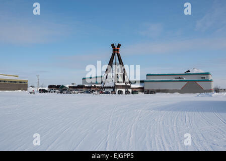 The "mitchuap" building (Cree word for Tepee) houses the community ...