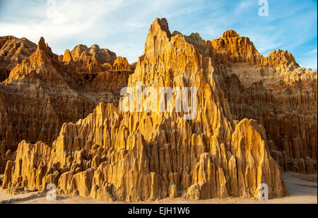 Cathedral Gorge State Park, sunset light on eroded spires, near Panaca ...