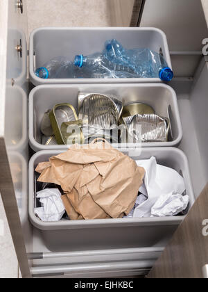 Garbage trash bins for waste segregation. Separate waste collection ...