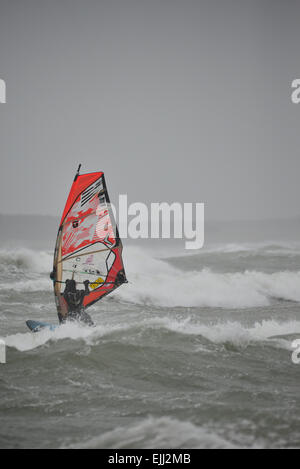 Surfing Rhosniegr Anglesey N Wales Uk surfboards surf sea wind spray ...