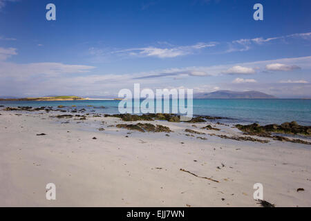 White Strand of the Monk's beach, Iona, Scotland Uk on a sunny summer's ...