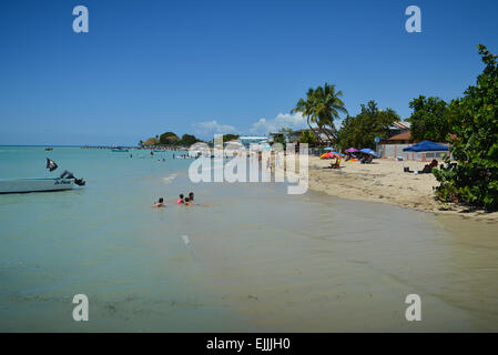 Beach goers having fun at El Combate beach, Cabo Rojo. Puerto Rico. US ...