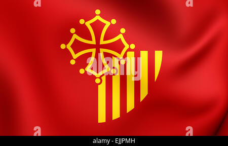 Flag of Languedoc-Roussillon, France. Close Up Stock Photo - Alamy